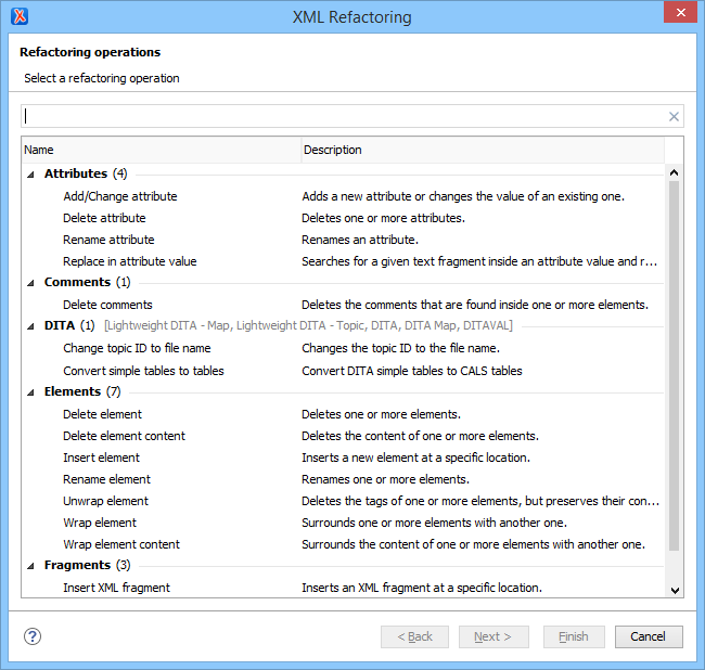 Refactoring XML Documents