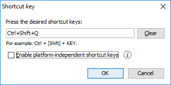 Menu Shortcut Keys Preferences