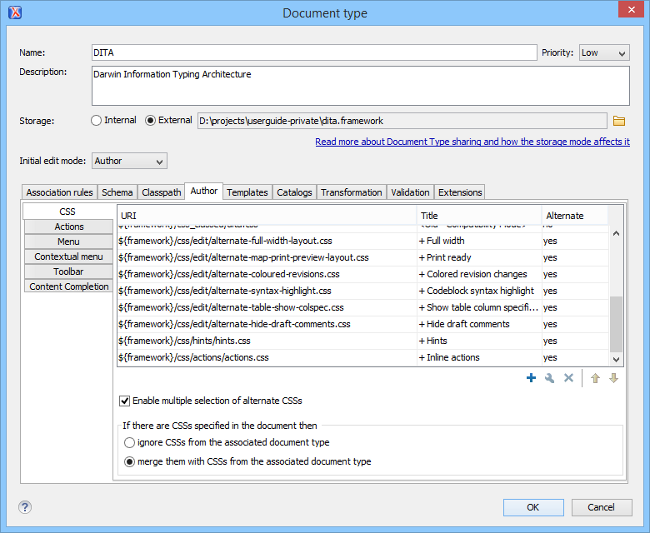 Configuring and Managing Multiple CSS Styles for a Framework