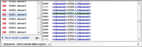 Display XQuery Result in Sequence View