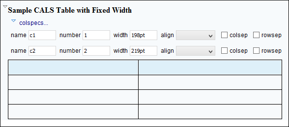 Adding Tables in DITA Topics