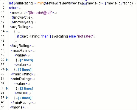 Folding in XQuery Documents