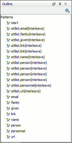 Relax NG Outline View