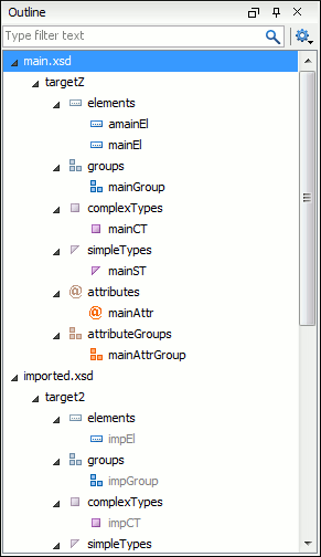 XML Schema Outline View